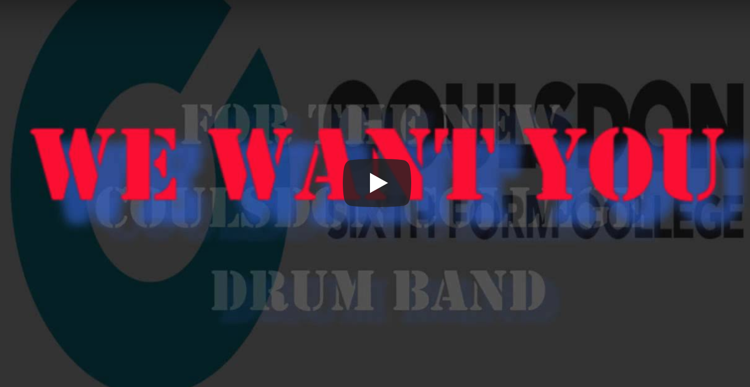 Advert for College Drum Band - Coulsdon Sixth Form College